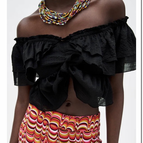 Zara | Tops | Zara Off Shoulder Cropped Topxs | Poshmark